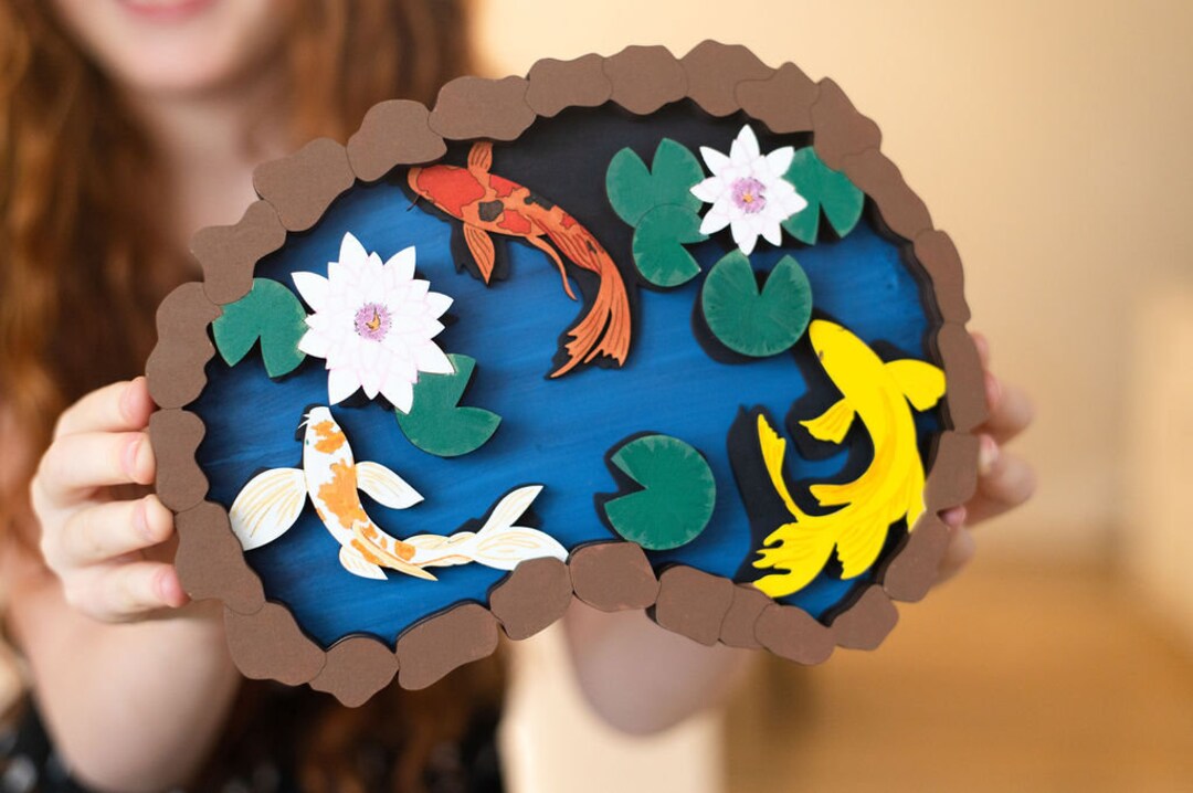DIY Koi Fish Pond | 3D Koi Pond | Japanese Fish Craft | Make Your Own ...