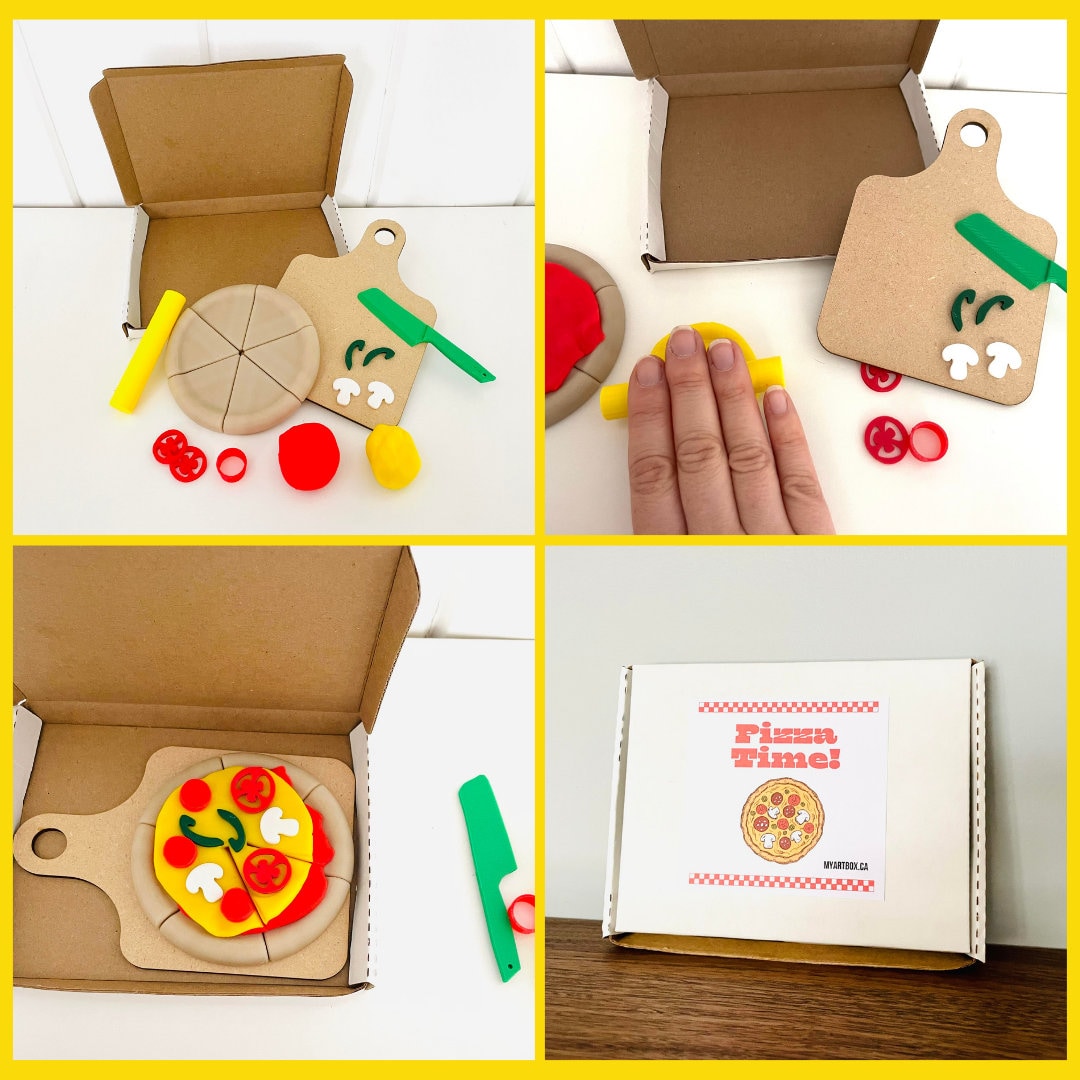Play Dough Pizza Making Toy, Pretend Play Food Set, Kids Pizza Party ...