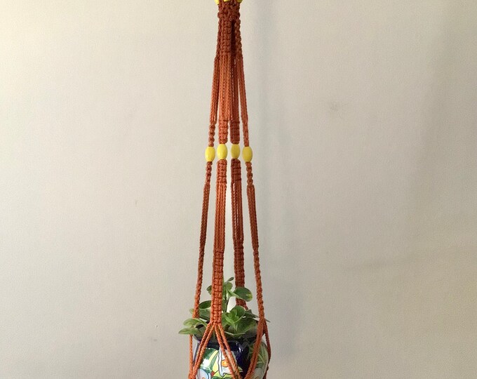 Rust Hanger With Yellow Wood Beads - Etsy