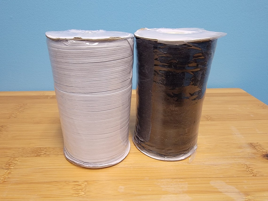 200 Yard Roll of 1/4 Elastic Black or White - Etsy