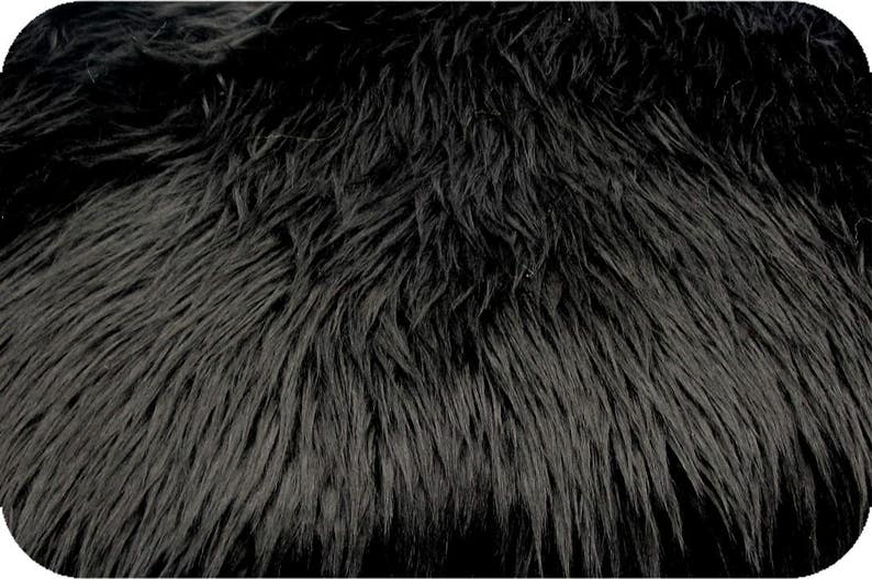 Black Luxury Shag Faux Fur Fabric - Etsy