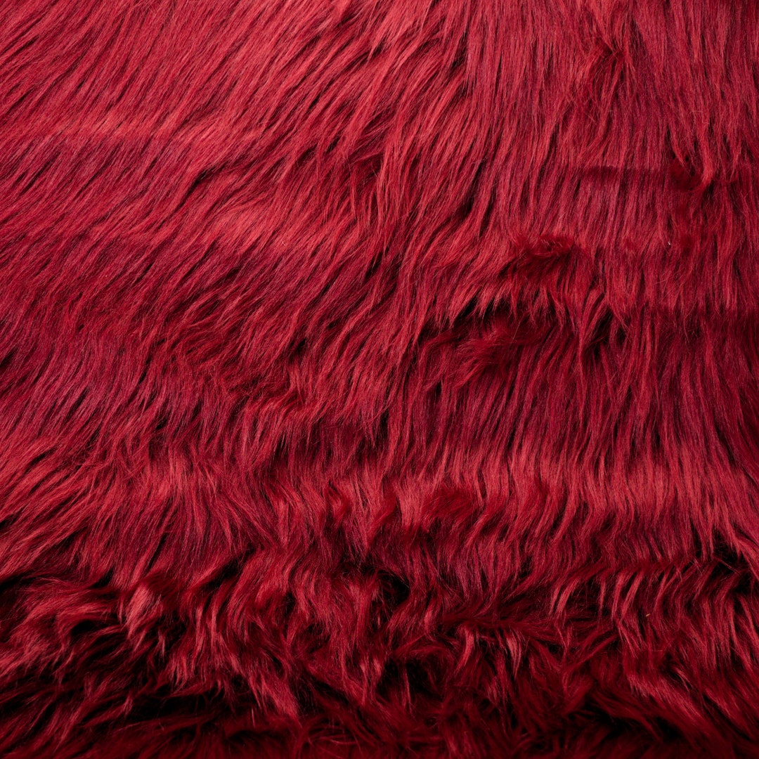 Maroon Luxury Shag Faux Fur Fabric - Etsy