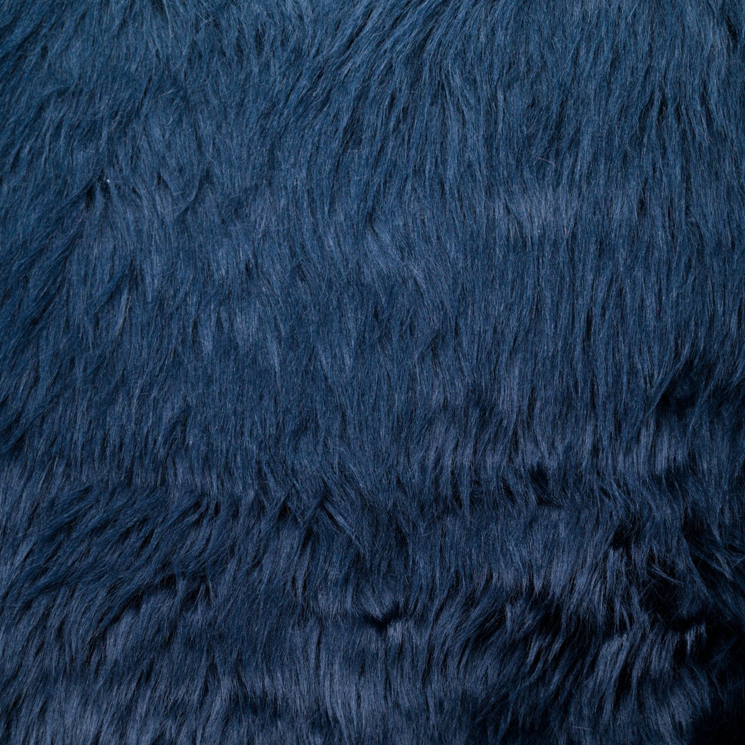 Navy Blue Luxury Shag Faux Fur Fabric - Etsy