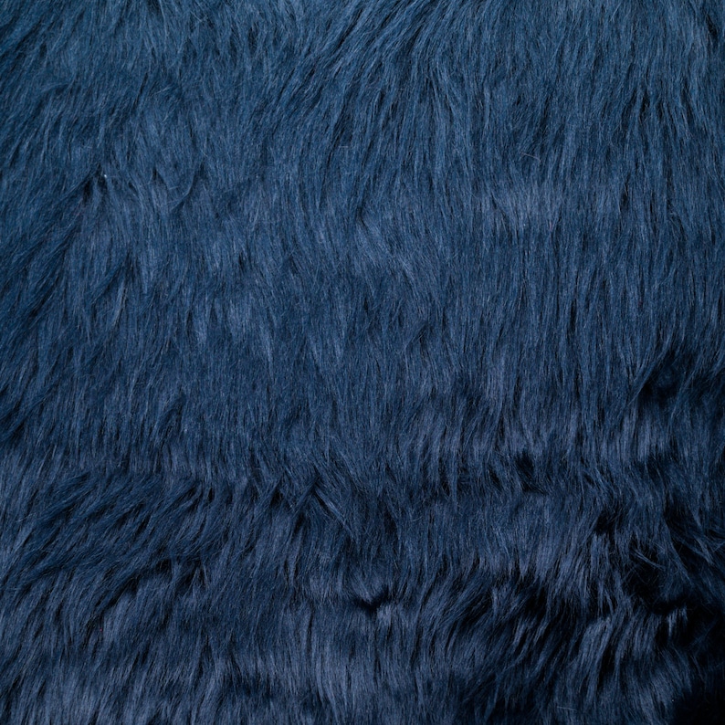Navy Blue Luxury Shag Faux Fur Fabric - Etsy