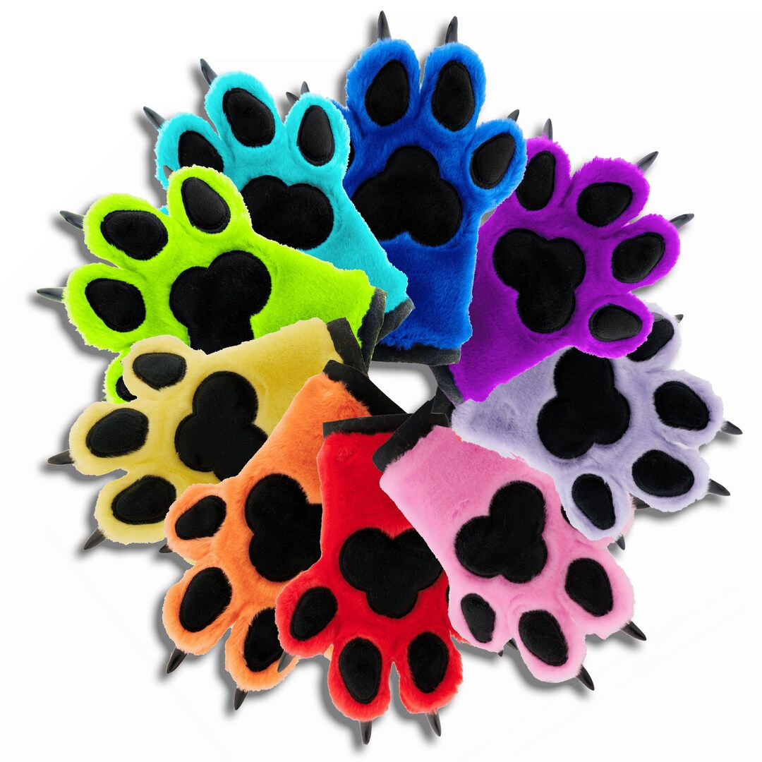 Handmade Four Finger Fursuit Paws With Claws 16 Color Options - Etsy