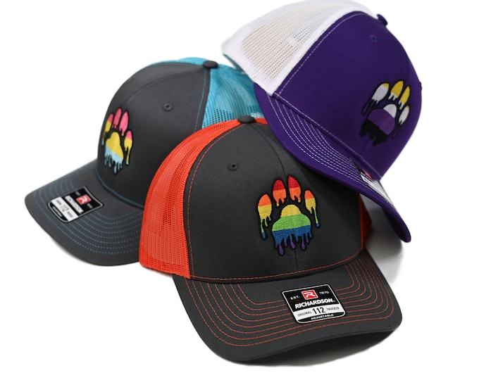 Embroidered Pride Paw Mesh Trucker Hat - Etsy