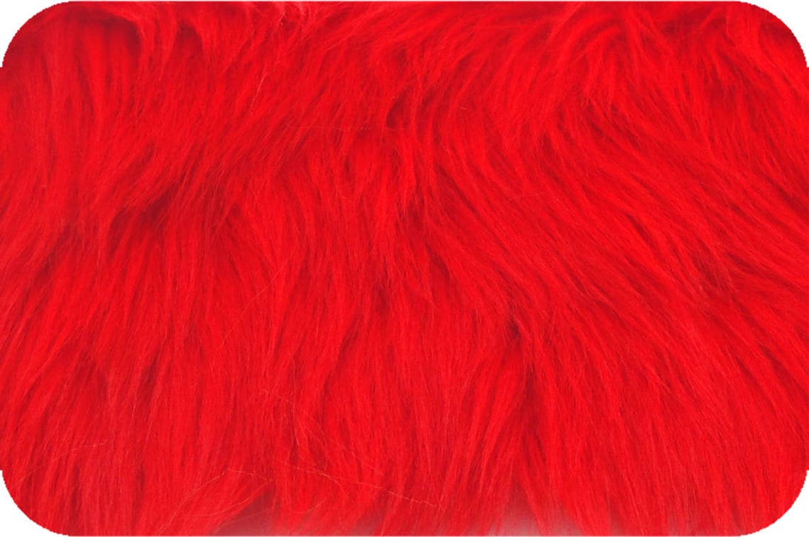 Fire Red Luxury Shag Faux Fur Fabric | Etsy
