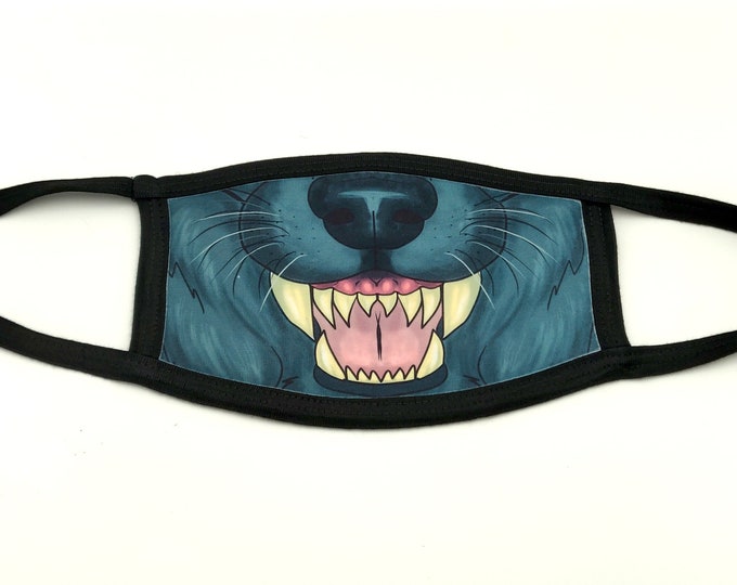 Werewolf or Monster Wolf Reusable Three Layer Fabric Face Mask - Etsy