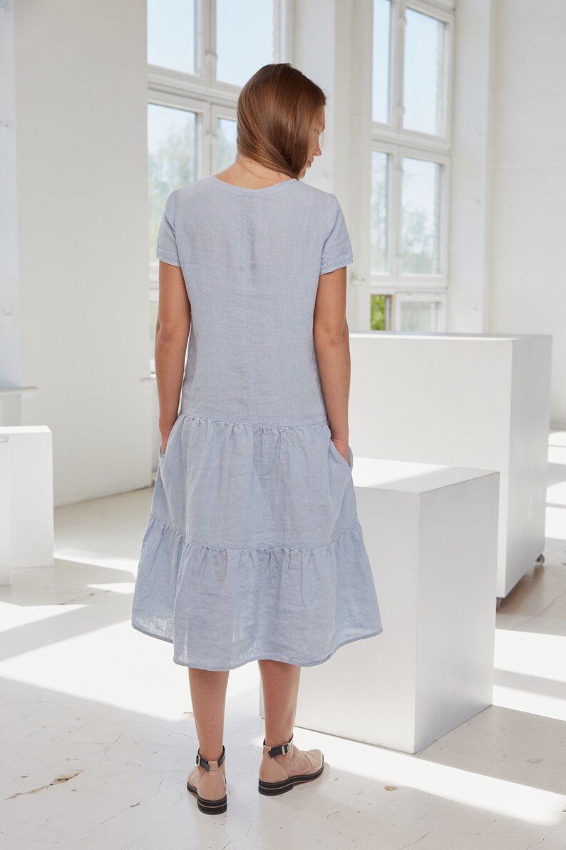 Linen Summer Dress Washed and Soft Linen Dress Layered Linen - Etsy