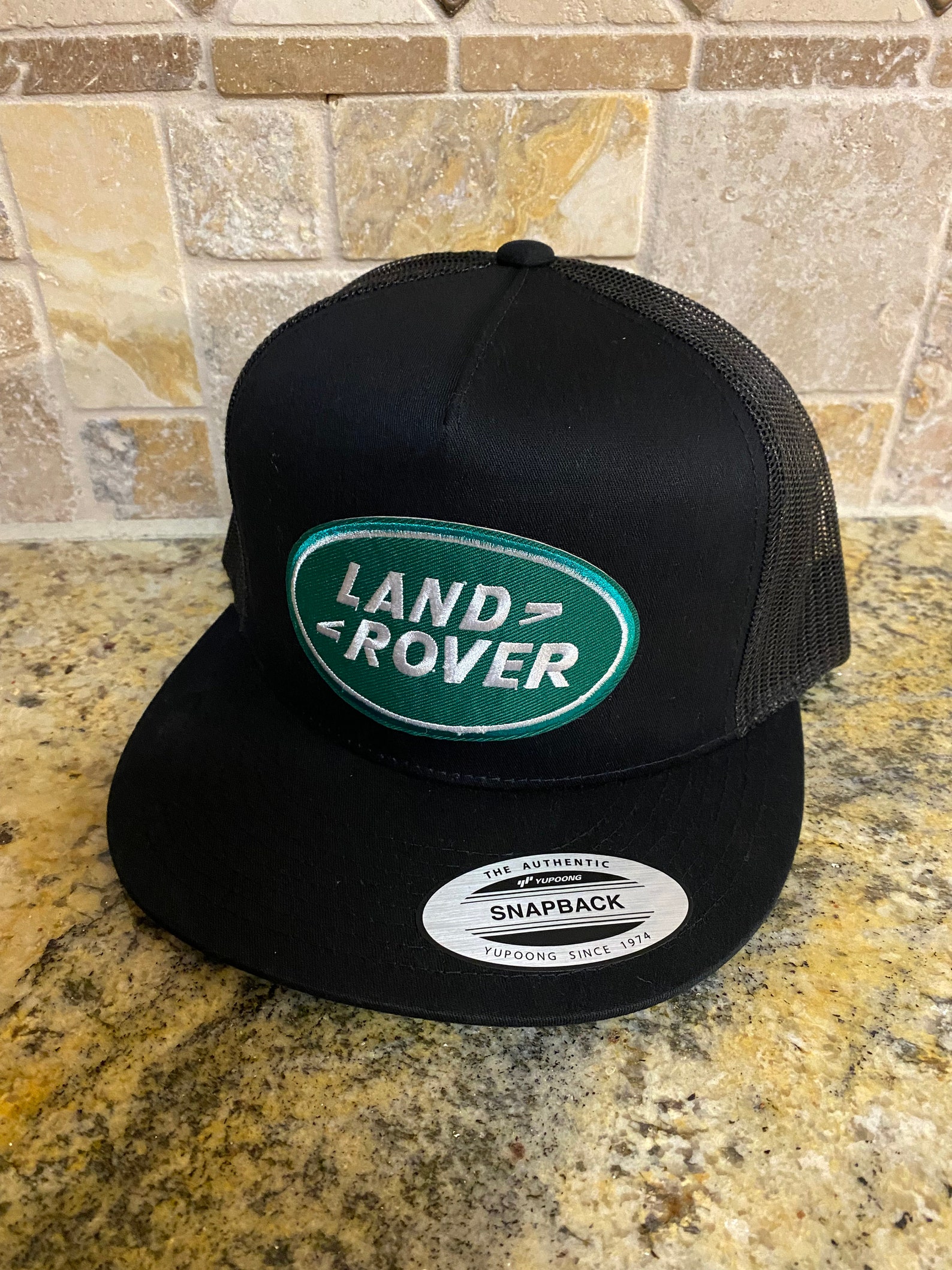 Black vintage look flatbill land rover cap custom trucker hat | Etsy