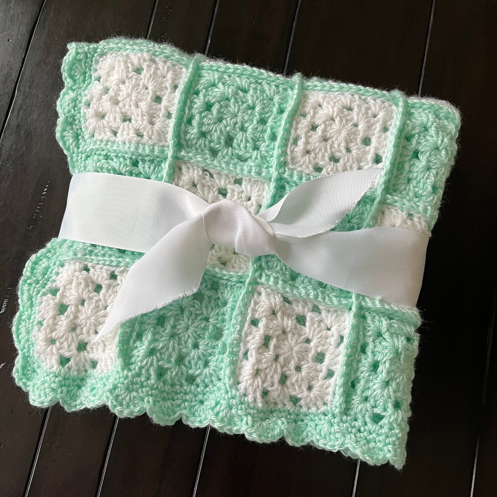 Green Baby Blanket, Crochet Baby Blanket, Baby Shower Gift, Neutral ...