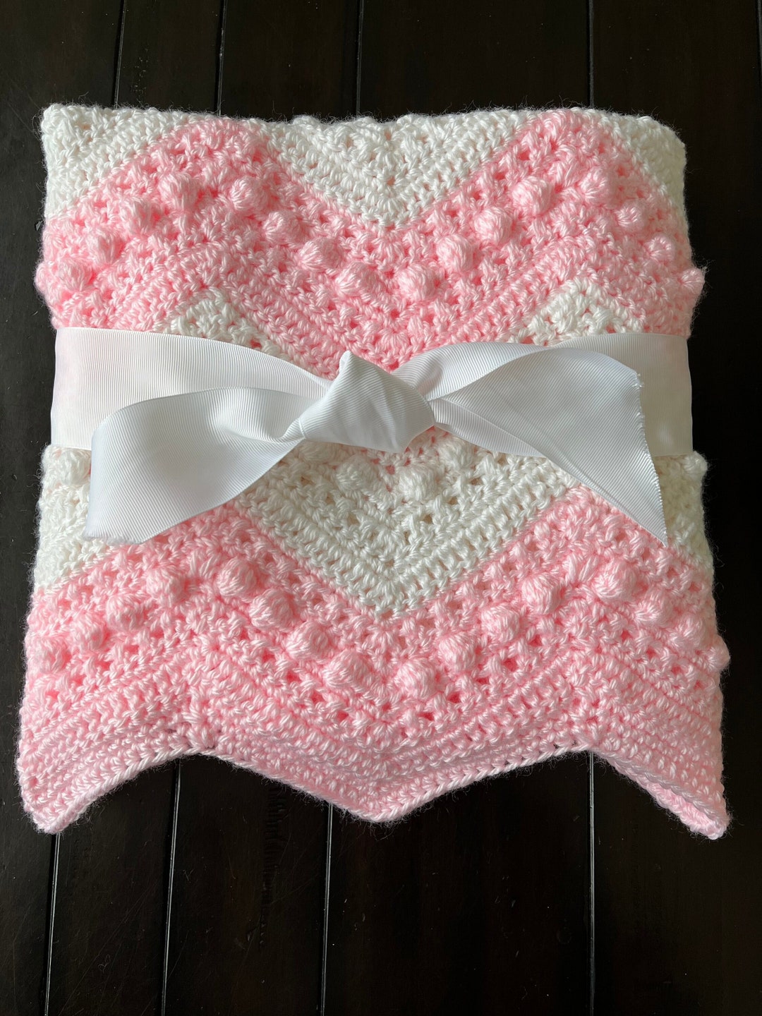 Pink Baby Blanket, Pink Crochet Baby Blanket, Crochet Baby Blanket ...