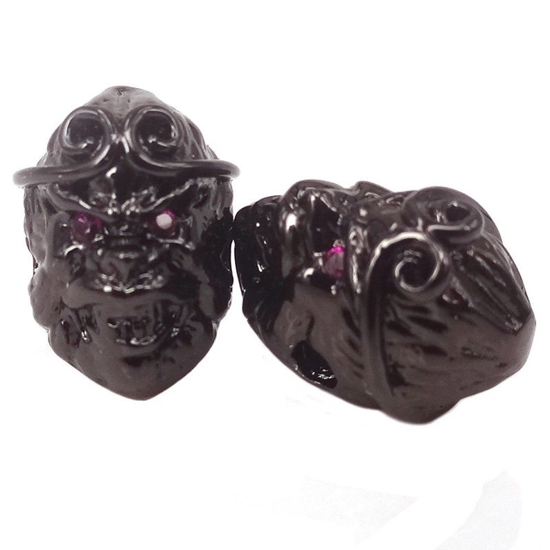 Micro Pave CZ Monkey King Beads,gold Silver Sun Wukong Beads,monkey God ...