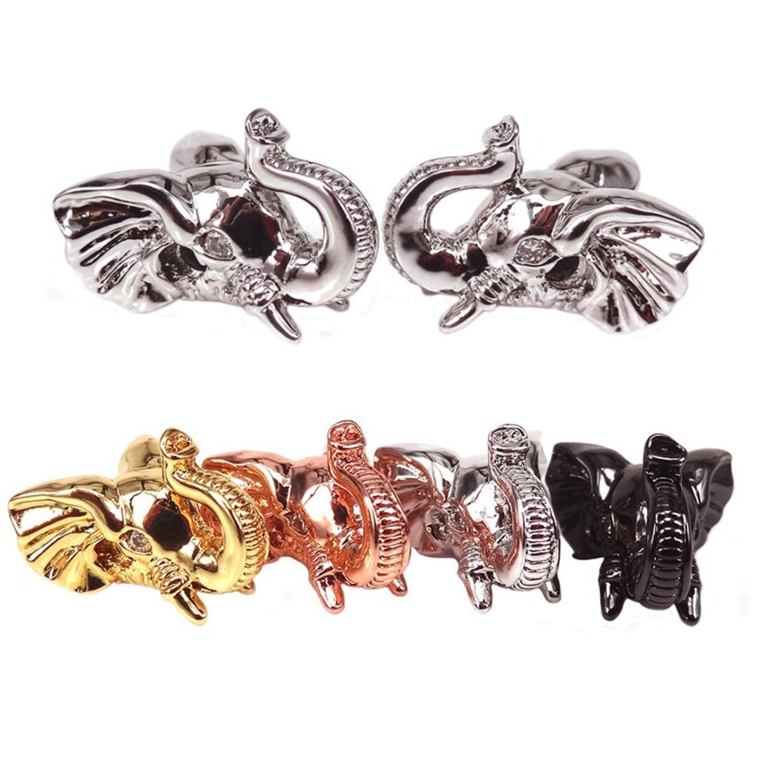 Micro Pave CZ Elephant Head Beads,elephant Charms Beads,18k Gold Plated ...