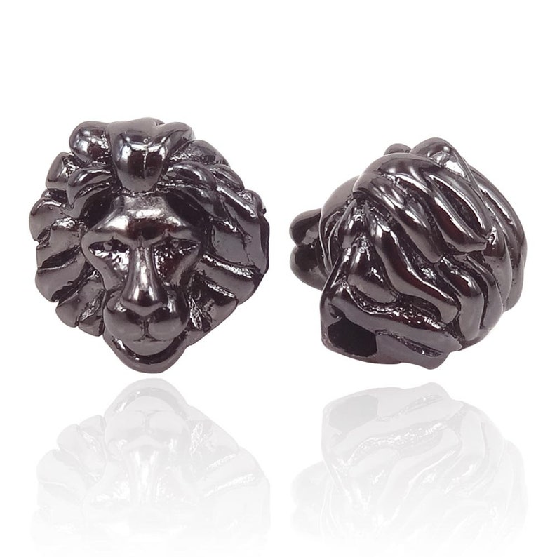 3D Lion Head Spacer Beads Lion Head Charms Antique Silver | Etsy