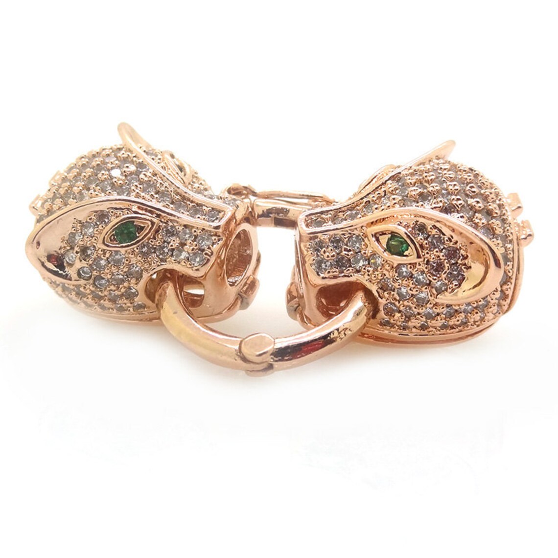Unique Jewelry Clasps,green Eye Leopard Clasp of Bracelet Micro Pave CZ ...