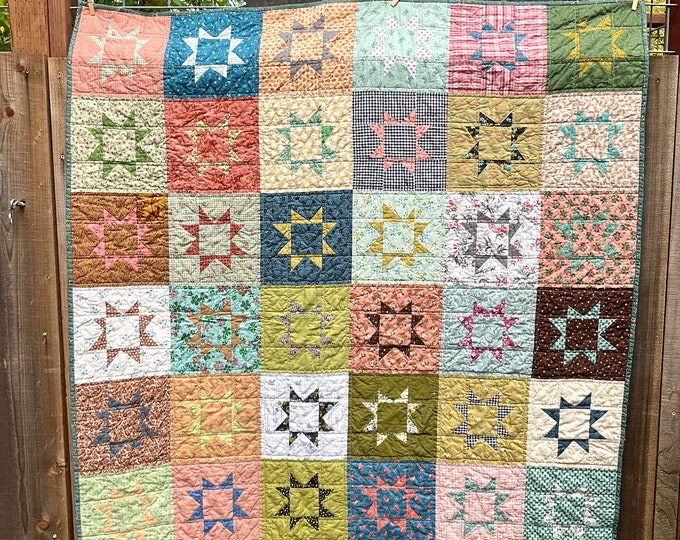 Handmade Star Throw Quilt, Patchwork Quilt - Etsy