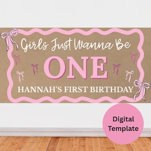 Girls Just Wanna Be One Digital Banner Template - Etsy