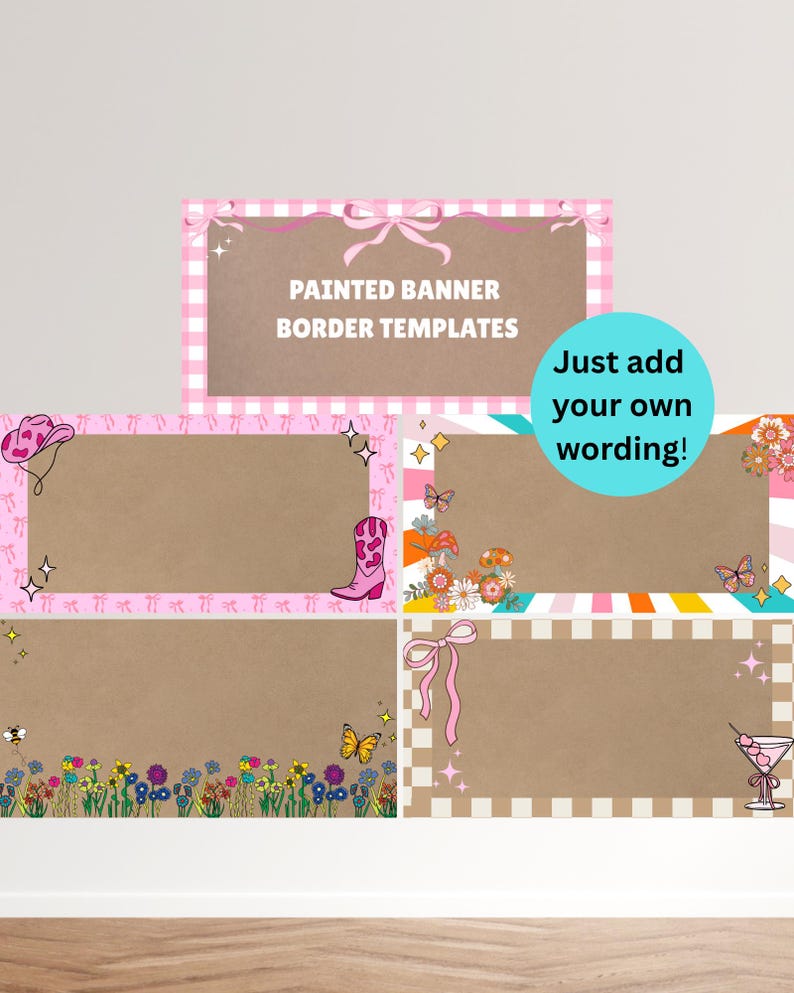 Painted Banner Border Template Bundle Projector Banner Template Bundle ...
