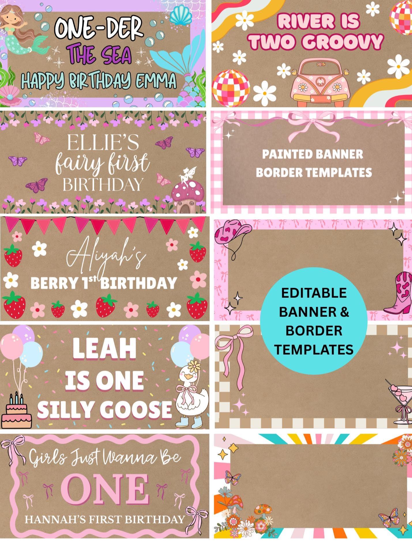Huge Painted Banner Digital Template Bundle 20 Plus Templates - Etsy