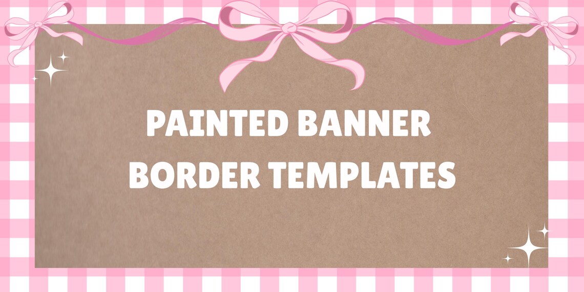 Girly Banner Border Template Bundle: Projector Stencil Designs (digital ...