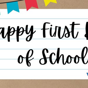 Happy First Day of School Painted Banner Digital Template - Etsy