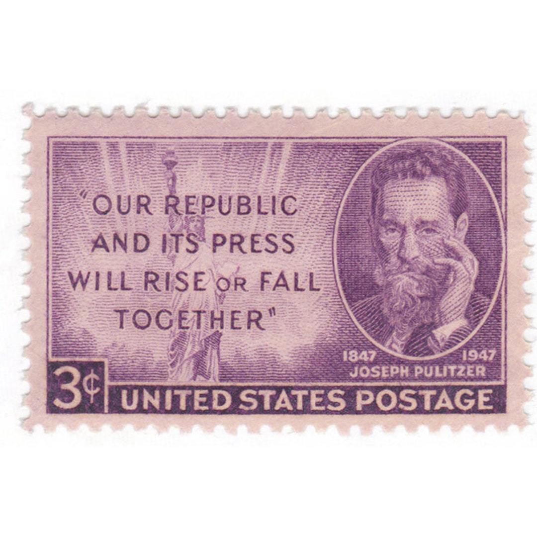 1947 3c Joseph Pulitzer Single Unused US Vintage Postage - Etsy