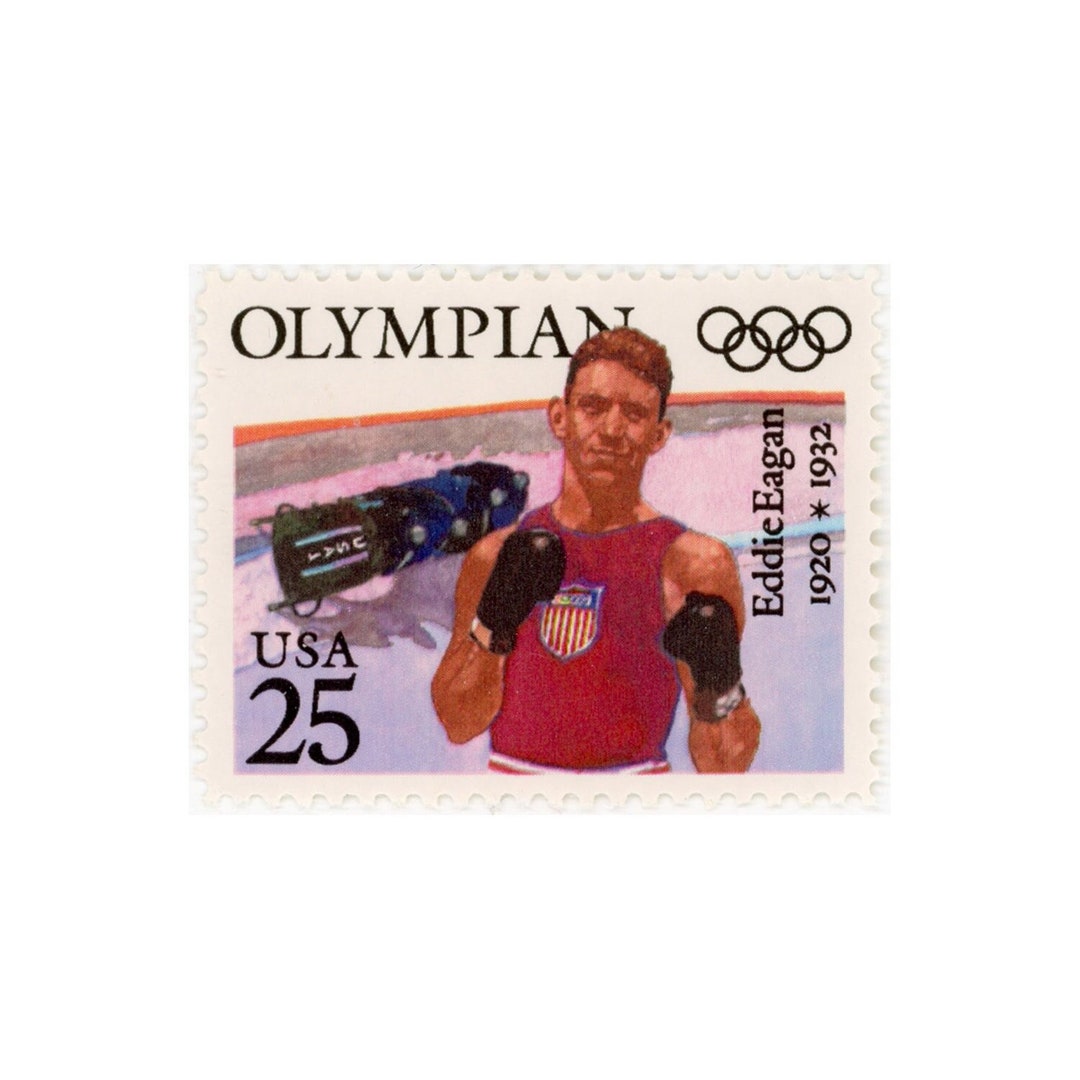1990 25c Olympian Eddie Eagan Single Unused Vintage US - Etsy