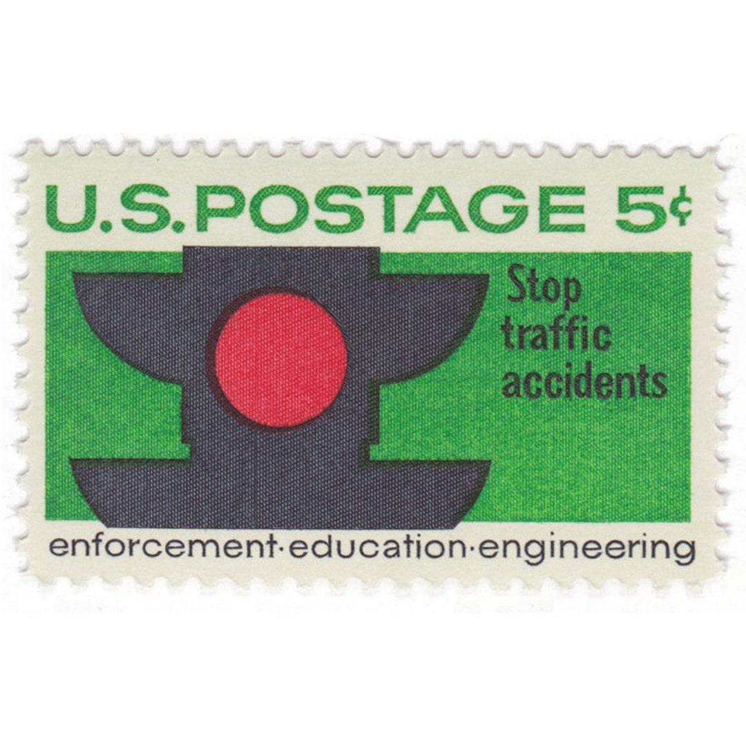 1965 5c Traffic Safety Stamp Single Unused US Vintage Postage Stamp ...