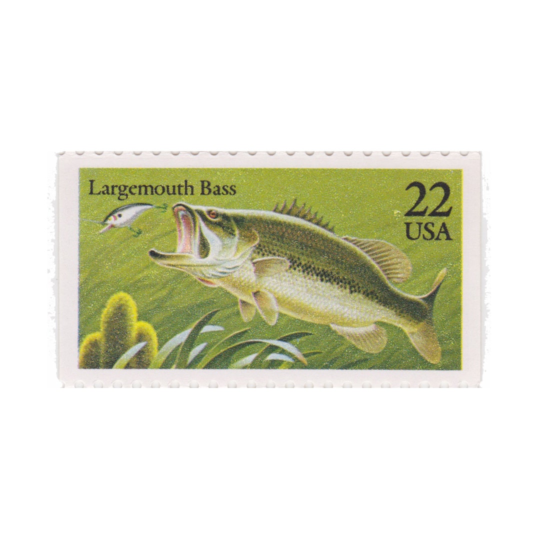 1986 22c Fish Largemouth Bass Single Unused US Postage Stamps Item No ...