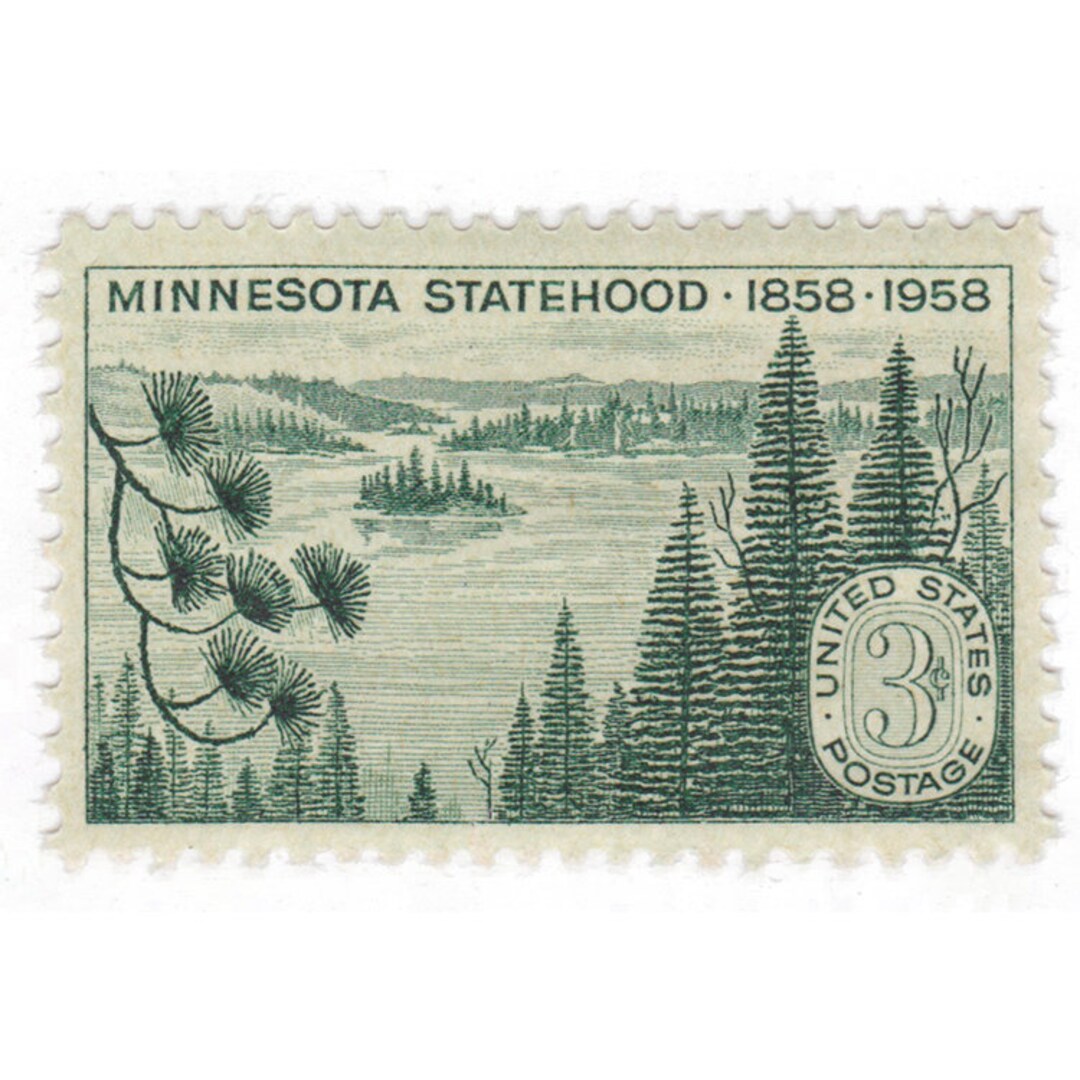 1958 3c Minnesota Statehood Anniversary Single Unused Vintage US ...