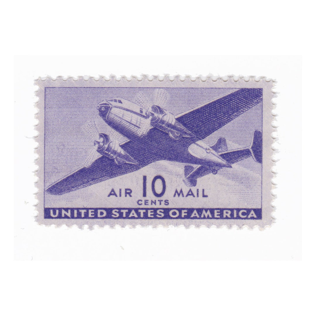 1941 10c Twin-motor Transport Single US Vintage Postage Stamp Item No ...