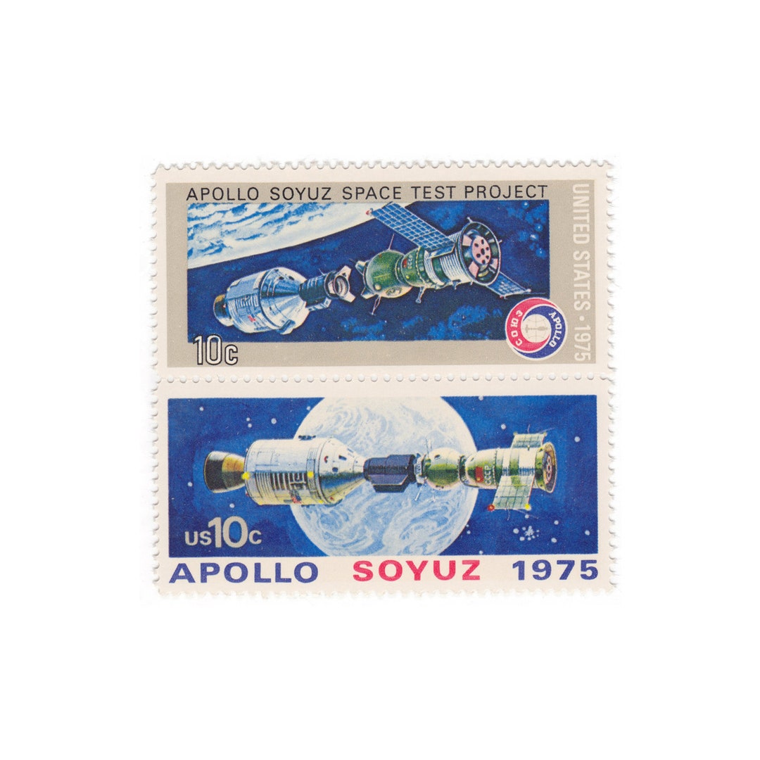 1975 10c Apollo Soyuz Block of 2 US Vintage Postage Stamps - Etsy