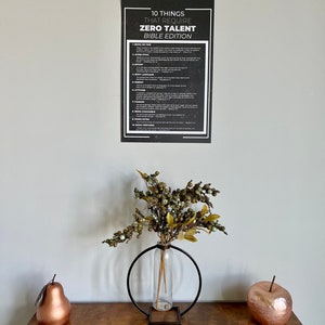 10 Things That Require Zero Talent - Bible Edition Office Poster Sign ...