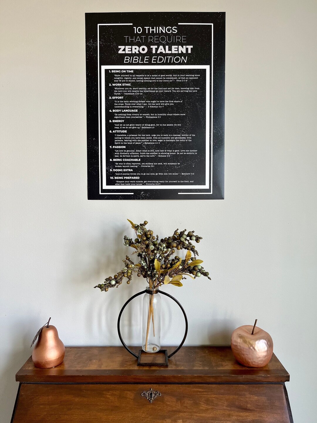 10 Things That Require Zero Talent - Bible Edition Office Poster Sign ...
