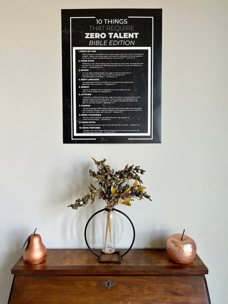 10 Things That Require Zero Talent - Bible Edition Office Poster Sign ...
