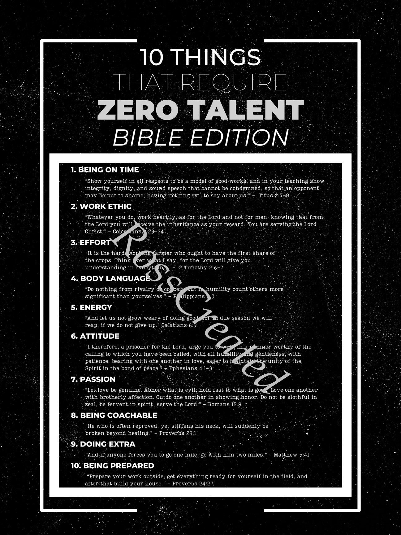 10 Things That Require Zero Talent - Bible Edition Office Poster Sign ...
