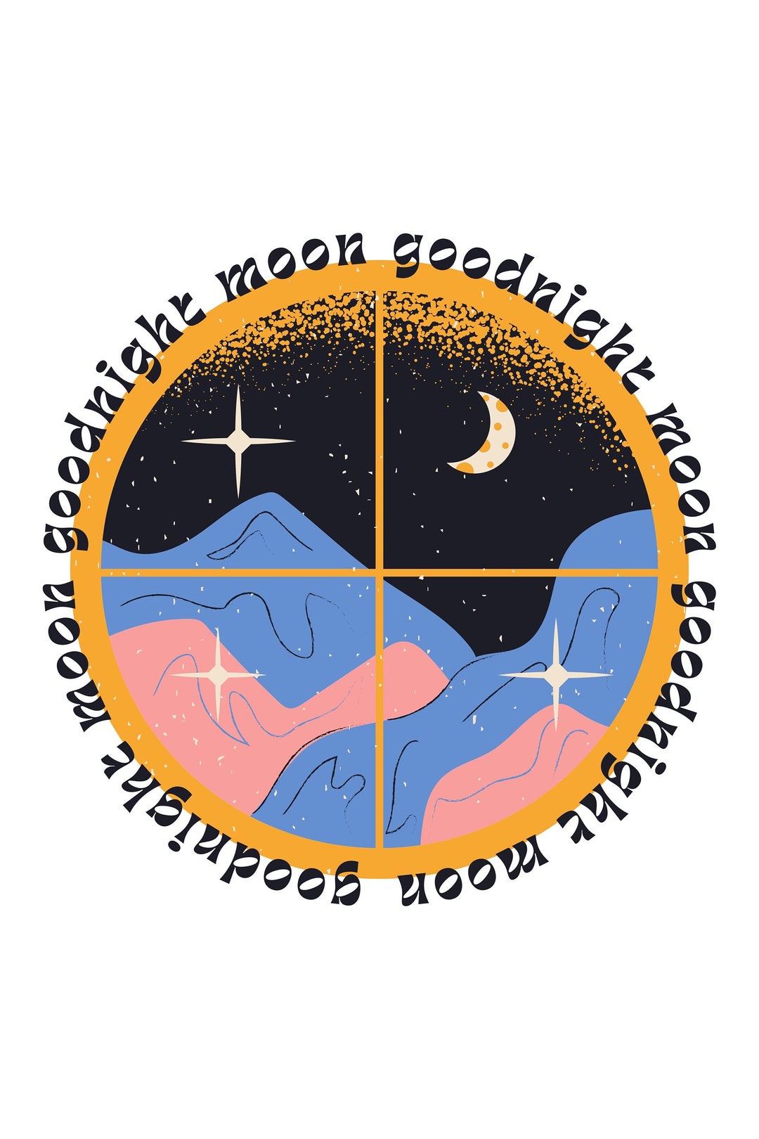 Goodnight Moon Boho Digital Download - Instant Download Svg, Png, Jpg ...