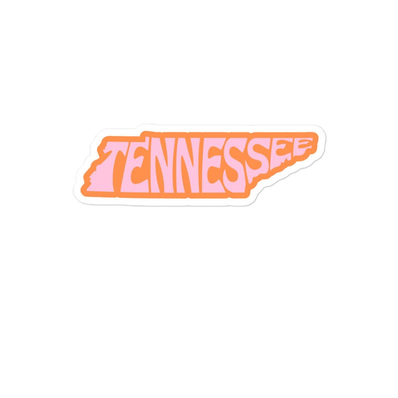 Tennessee Sticker - Orange and Pink! Comes in 3 Sizes! - Etsy