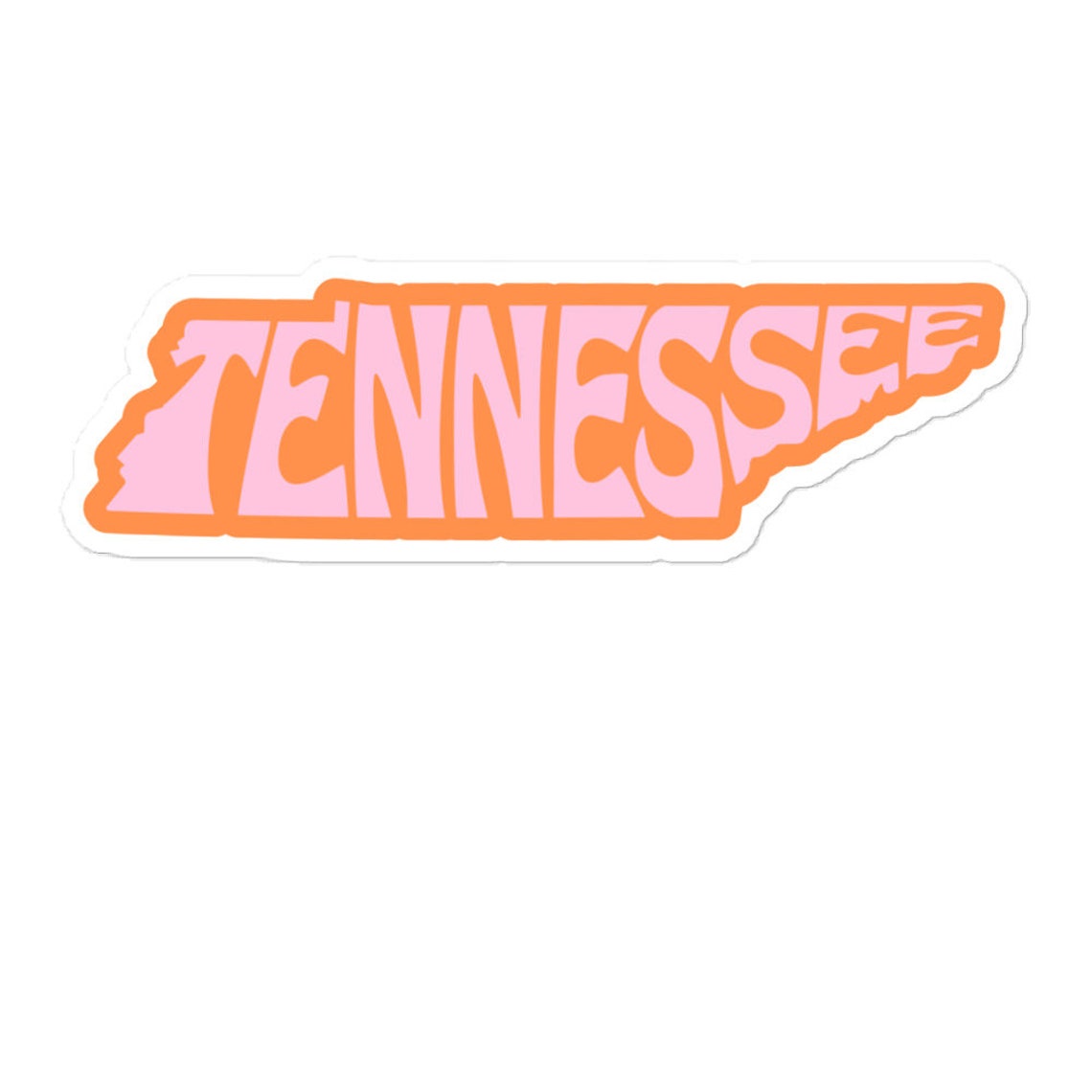 Tennessee Sticker - Orange and Pink! Comes in 3 Sizes! - Etsy