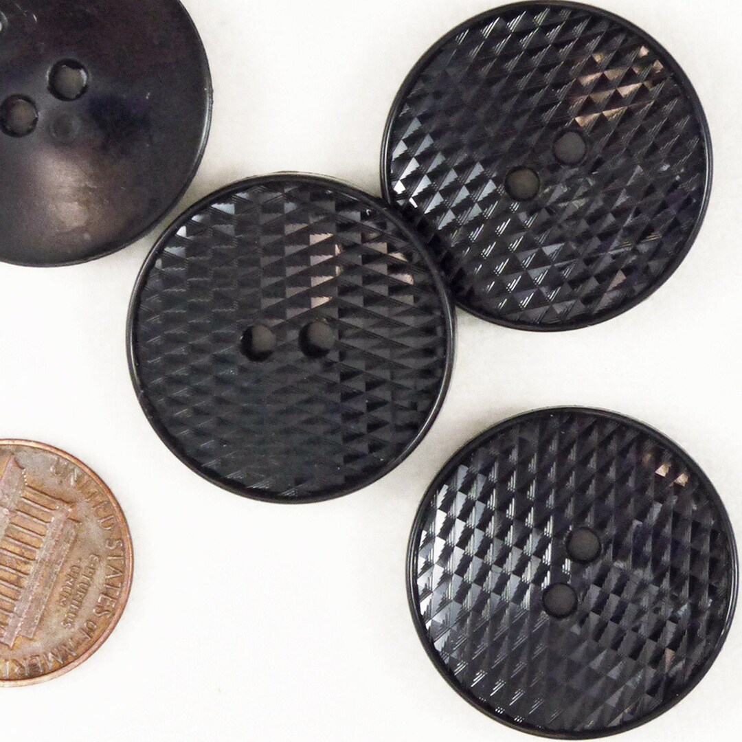 Vintage Black Button With Diamond Texture Surface (25 Mm) - Etsy