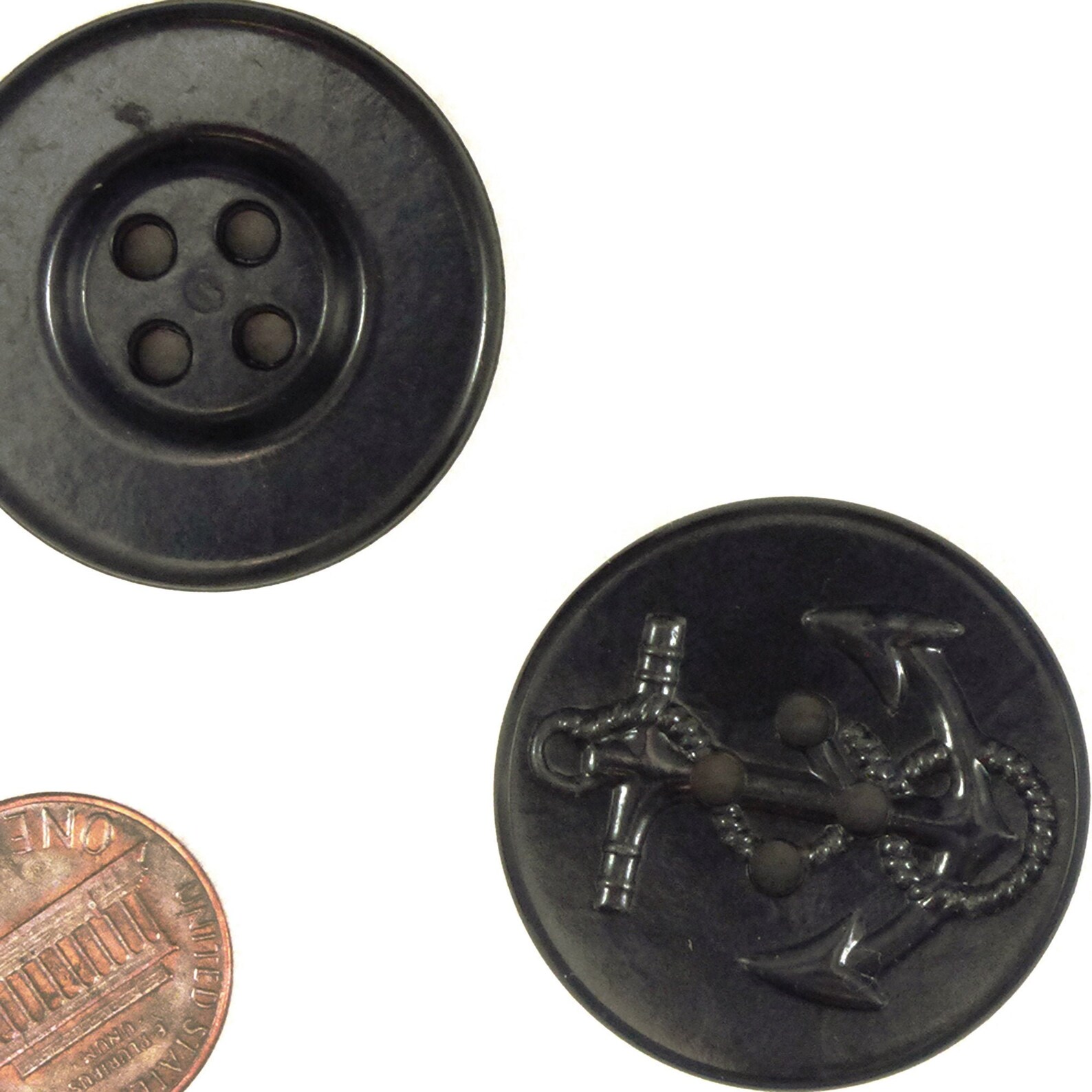 Black Anchor Button (31 Mm) - Etsy