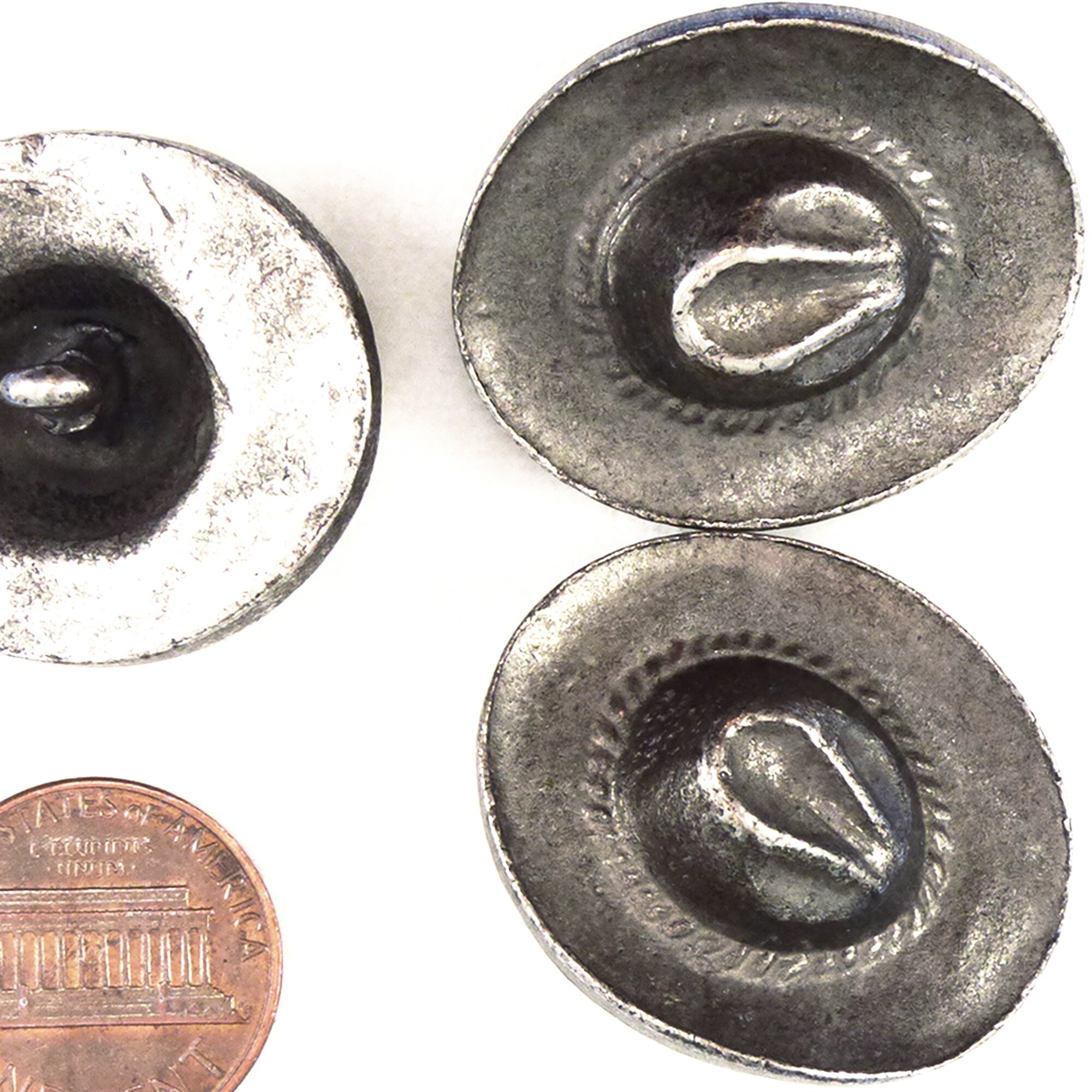 Antiqued Silver Cowboy Hat Button (30 Mm) - Etsy