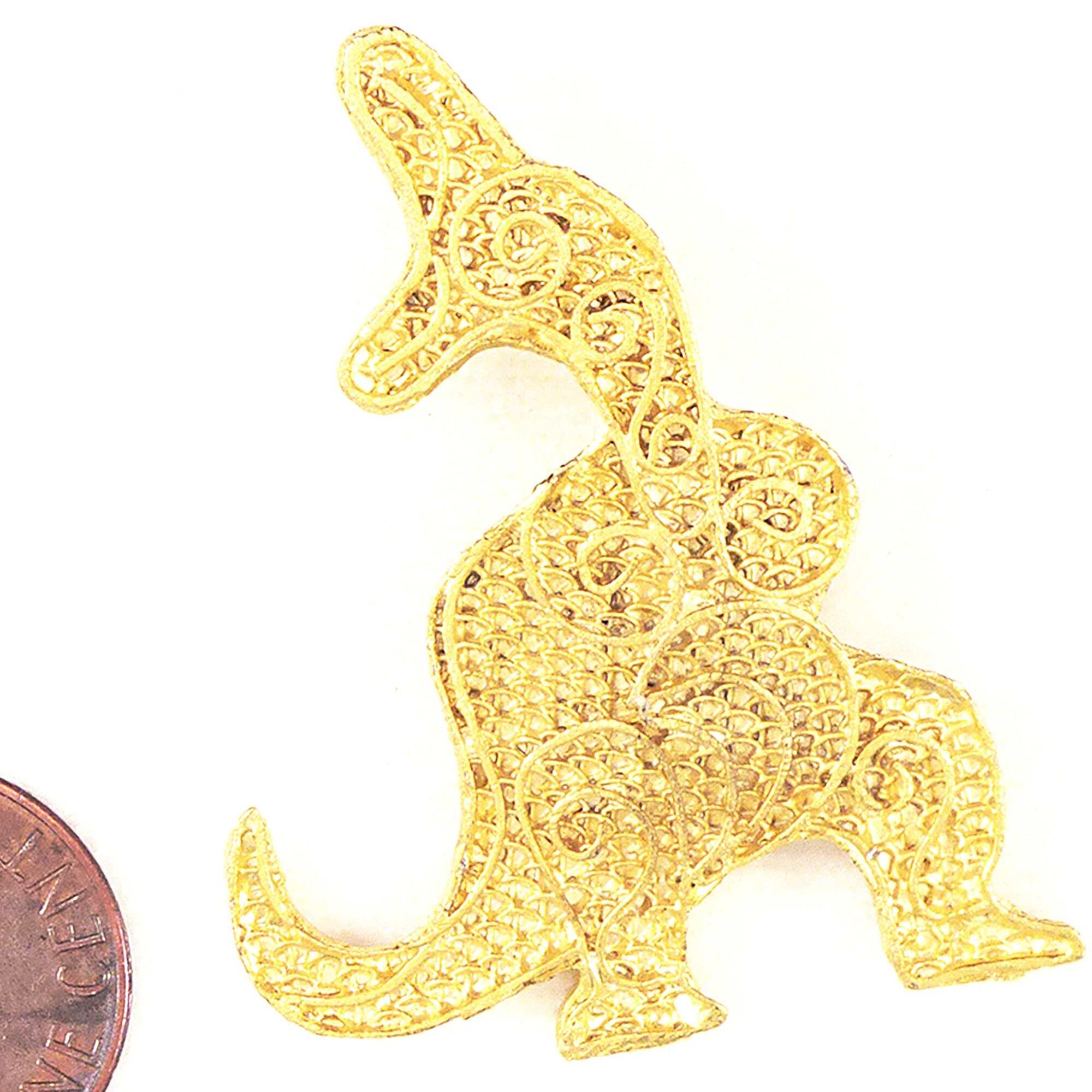 Vintage Brass Stylized Kangaroo Button 45 X 23 Mm | Etsy