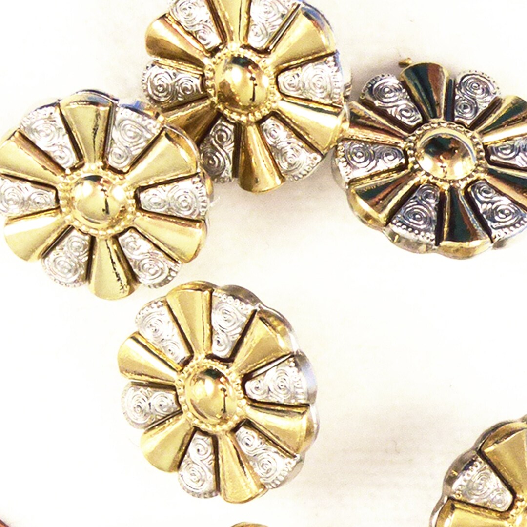 Vintage Gold & Silver Radial Design Button (15 Mm) - Etsy
