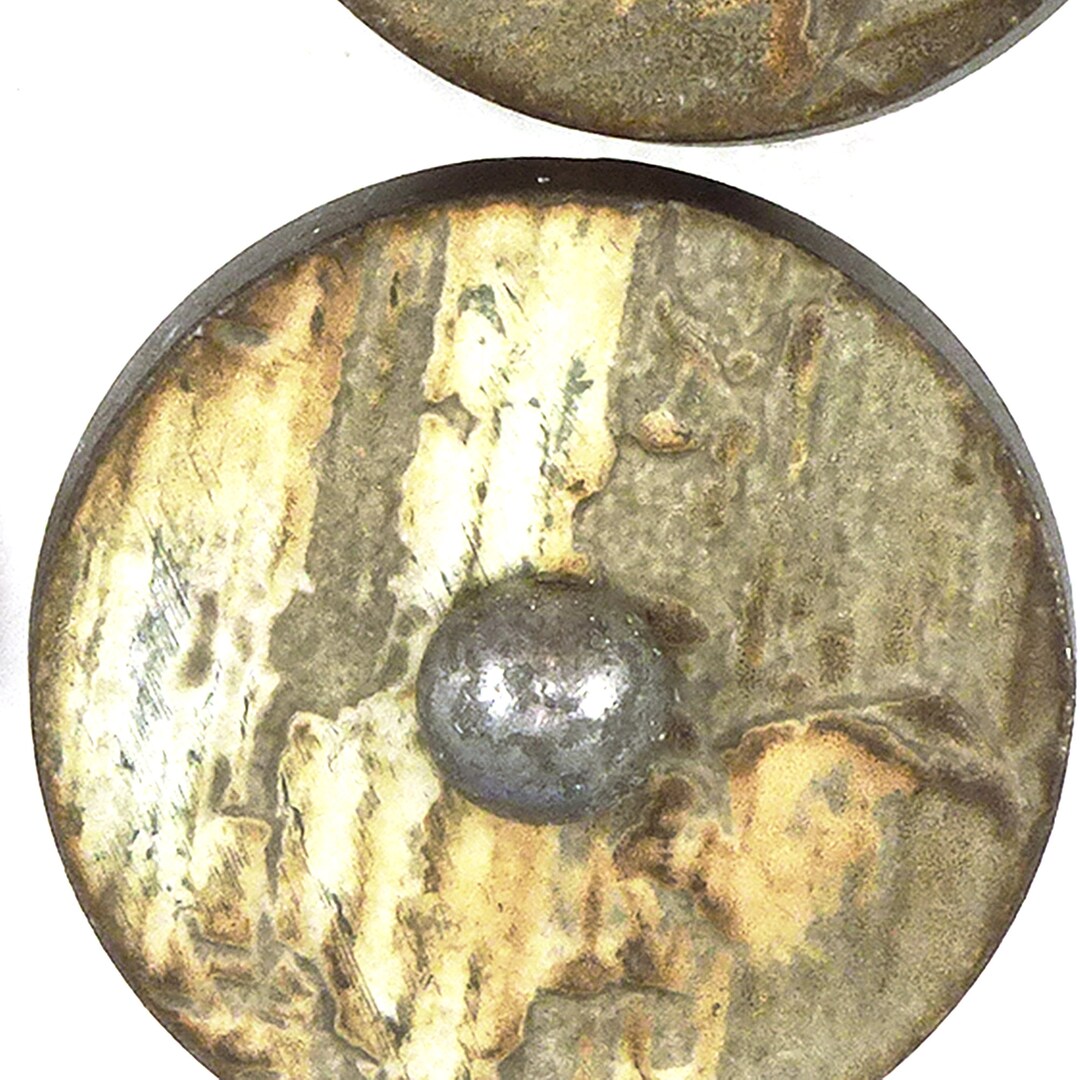 Distressed Texture Surface Black Button With Metal Stud Center (28 Mm ...