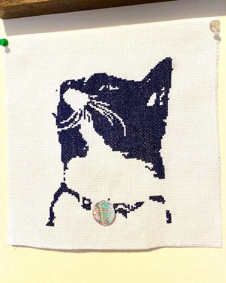 Tuxedo Cat ,one Color ,cross Stitch Pattern: 5x5 Inches (PDF Download ...