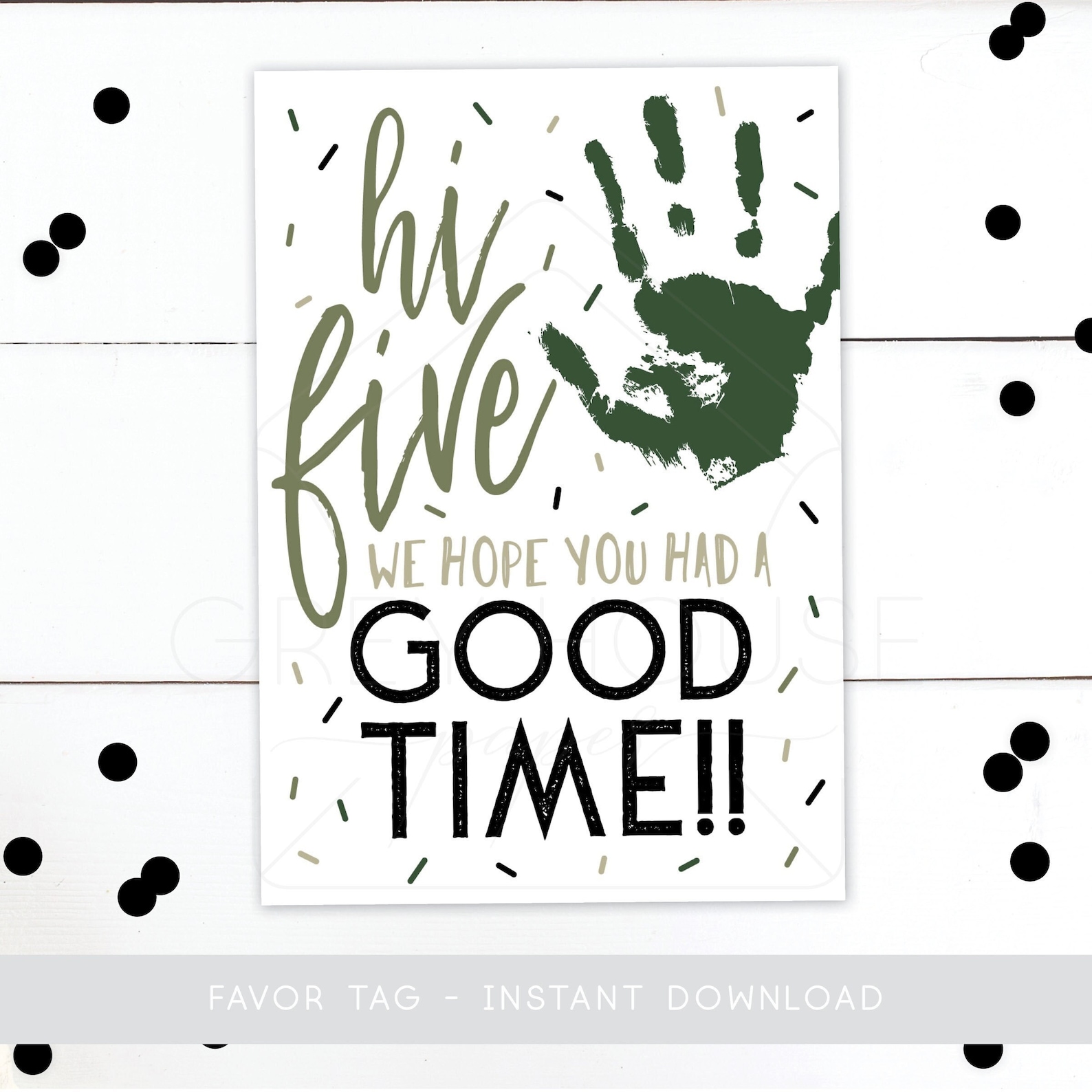 Hi Five Favor Tag Thank You Tags High Five Party Tags - Etsy