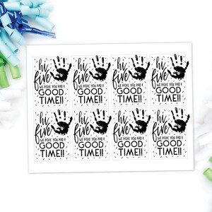 Hi Five Favor Tag · Thank You Tags · High Five Party Tags · Black ...