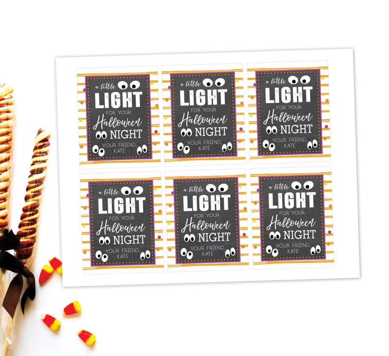 Halloween Glow Stick Tags · Halloween Class Treats · Personalized Treat ...